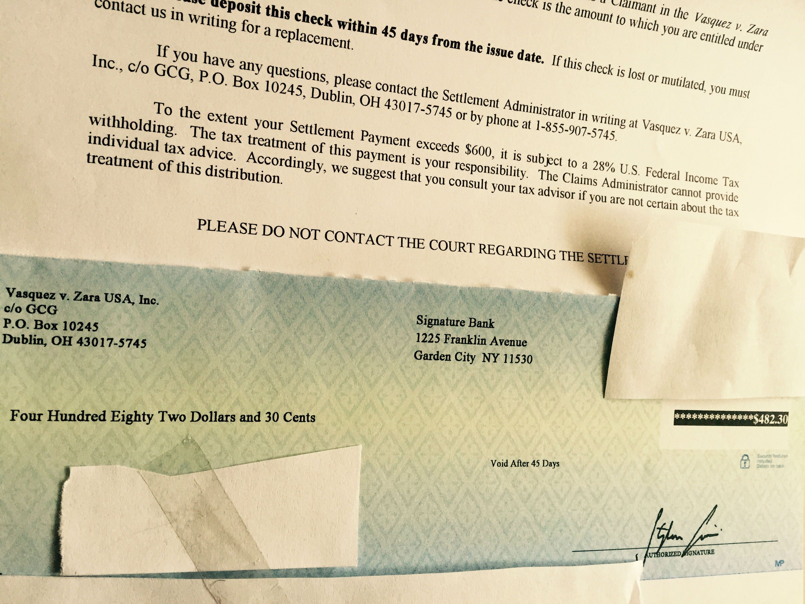 Zara Credit Card Receipt Class Action Settlement Checks Mailed Top Zara Credit Card Receipt Class Action Settlement Checks Mailed Top