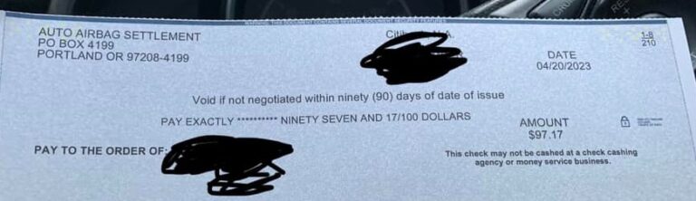 Settlement checks in the mail from Coppertone, Takata, Experian, others